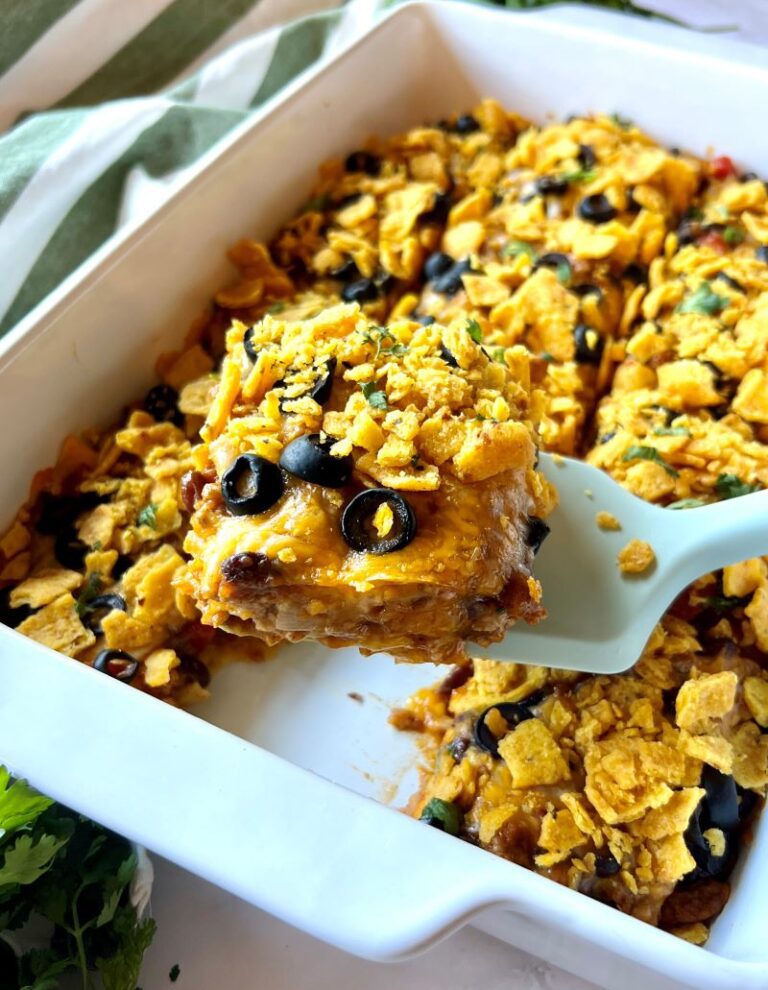 Enchilada Casserole with Toasted Corn Chips - The Menu Maid