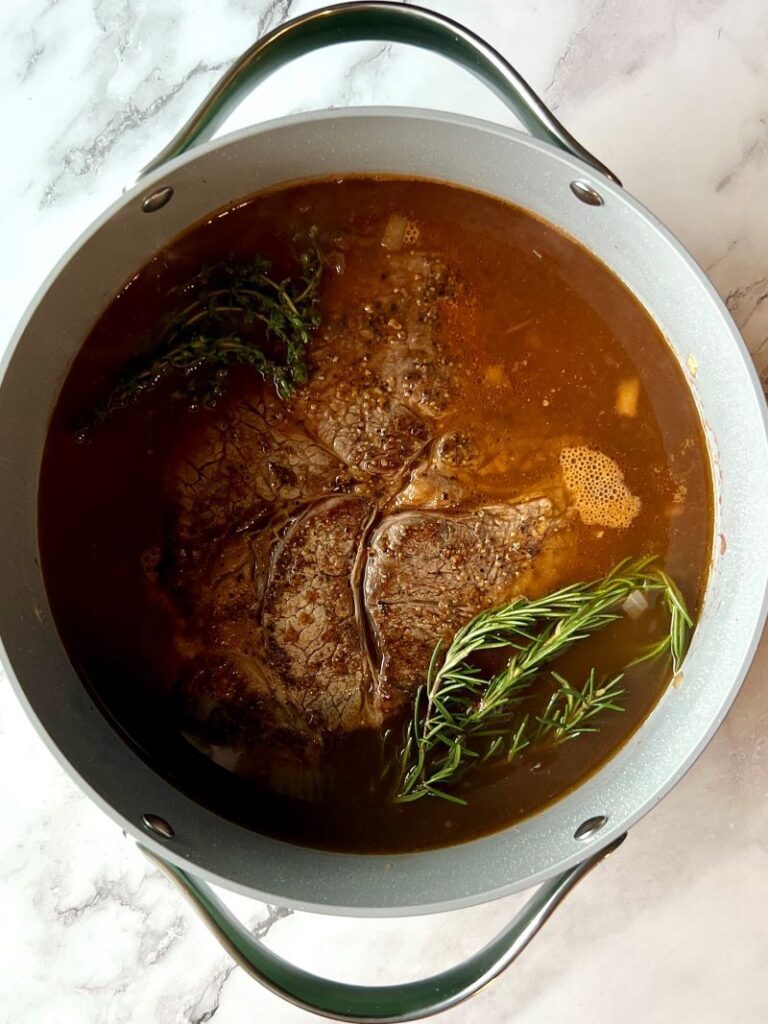 Braised Pot Roast with Mushrooms and Carrots - The Menu Maid