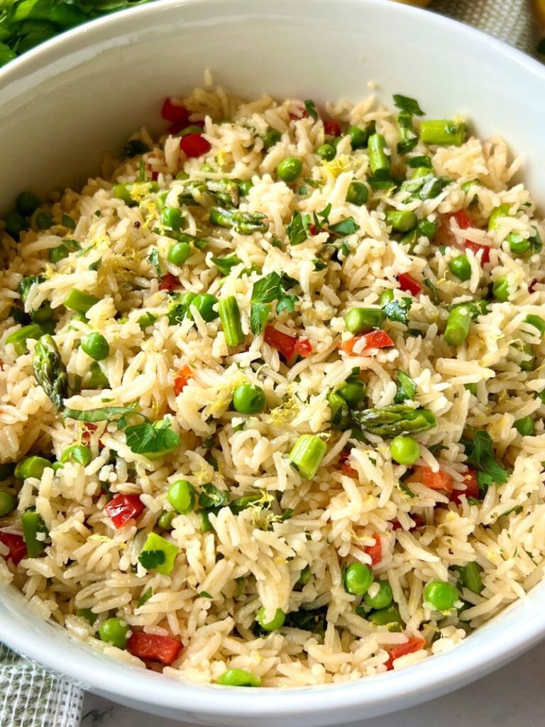 Spring Rice Salad with Lemon Dressing - The Menu Maid